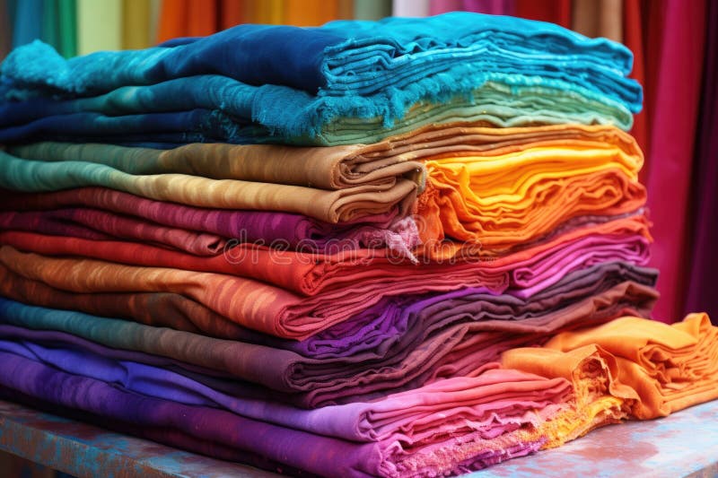 Stack of Textile Dye in Vibrant Shades Ready for Use Stock Photo ...