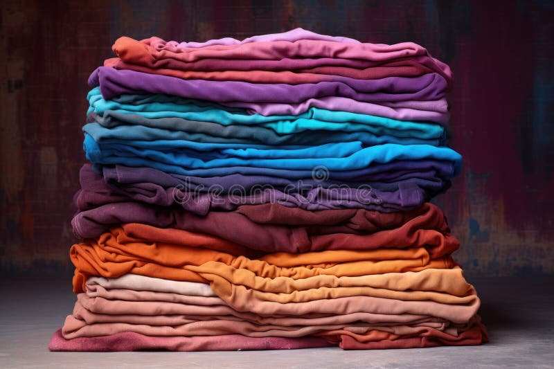 Stack of Textile Dye in Vibrant Shades Ready for Use Stock Photo ...