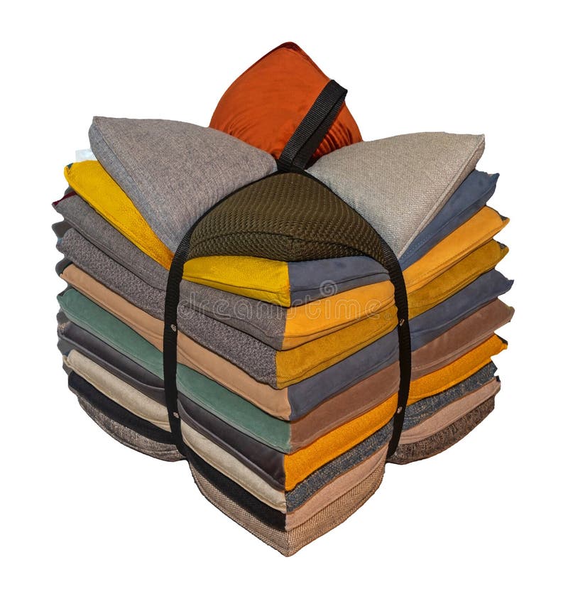 Stack of textile pillows stock image. Image of decorative - 284286689