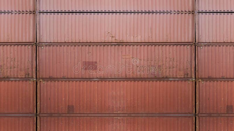 Stack of Texture Red Cargo Containers. Stock Image - Image of dock ...