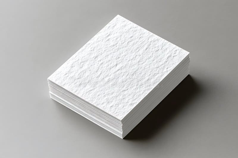 Stack of Textured White Square Cards on Gray Background Stock ...