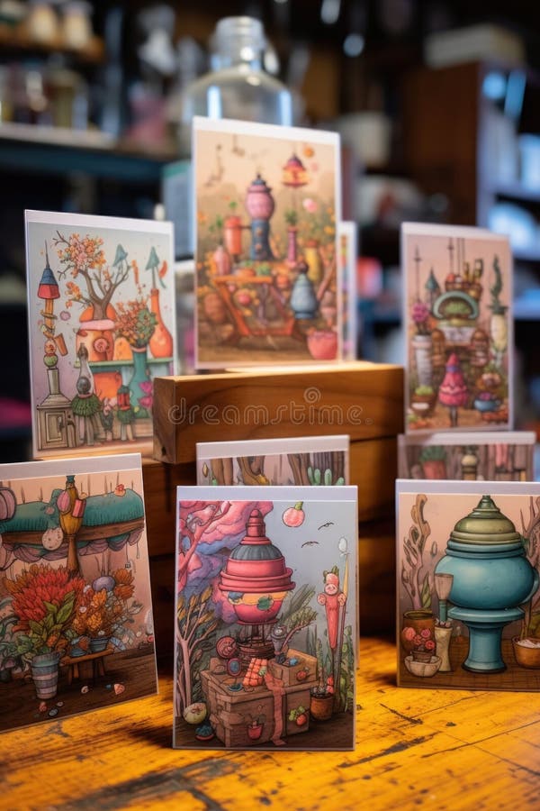 Stack of Thank You Cards in Various Designs Stock Illustration ...