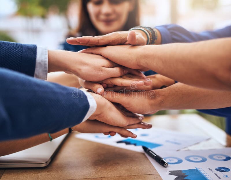 Stack Them Up High Guys. a Group of Unrecognisable Peoples Hands ...