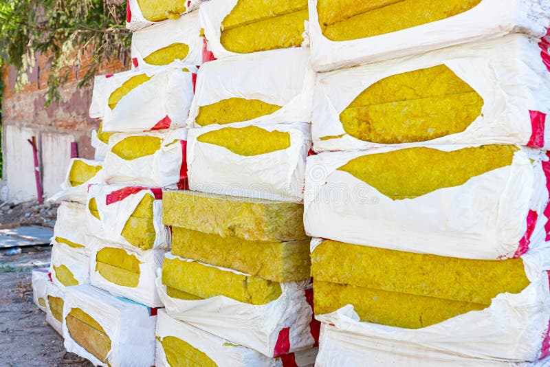 Stack of Thermal Insulation Material is Wrapped with Cellophane Foil ...