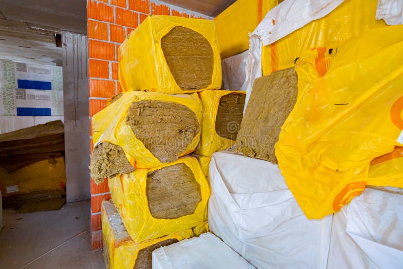 Stack of Thermal Insulation Material is Wrapped with Cellophane Foil ...