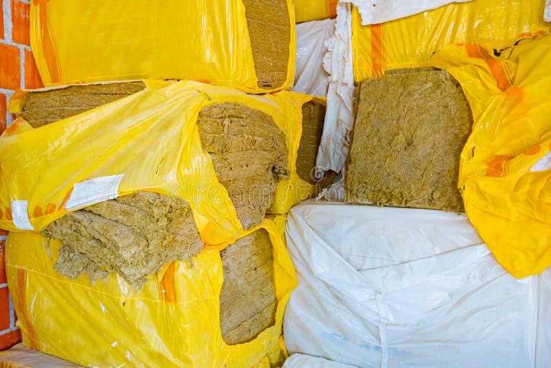 Stack of Thermal Insulation Material is Wrapped with Cellophane Foil ...