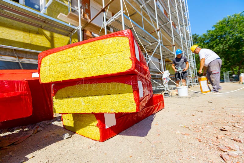 Stack of Thermal Insulation Material is Wrapped with Cellophane Foil ...
