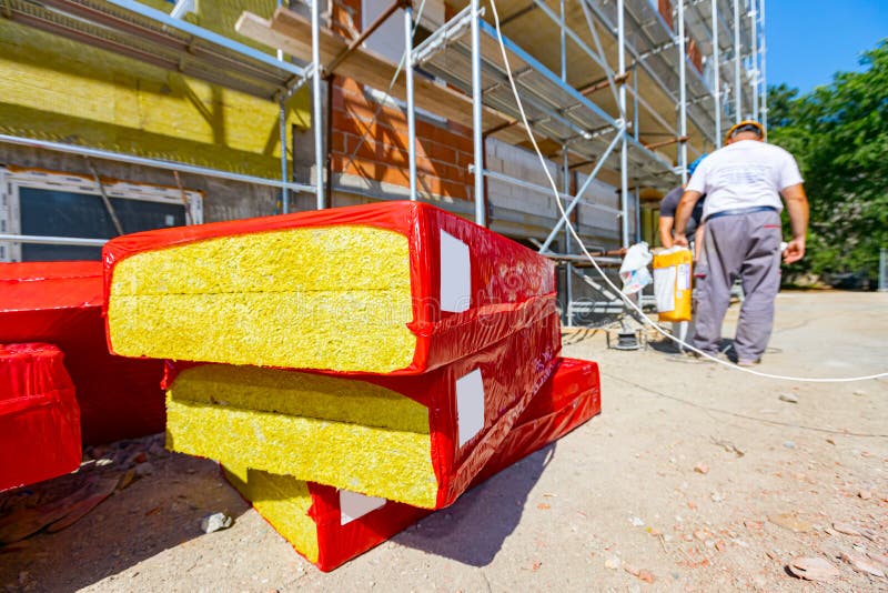 Stack of Thermal Insulation Material is Wrapped with Cellophane Foil ...