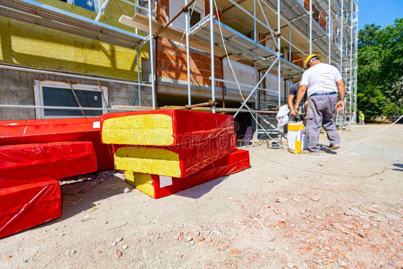 Stack of Thermal Insulation Material is Wrapped with Cellophane Foil ...