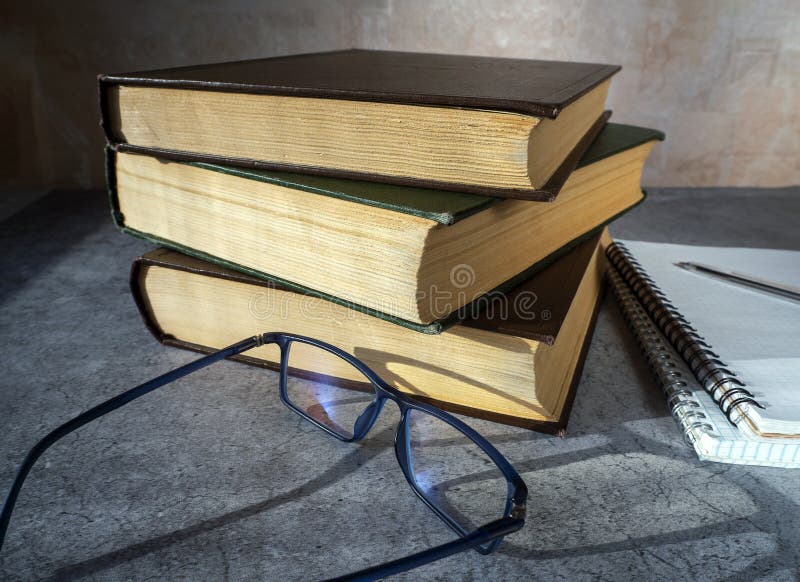 Books in a Stack are Shifted at an Angle To Each Other. Background for ...