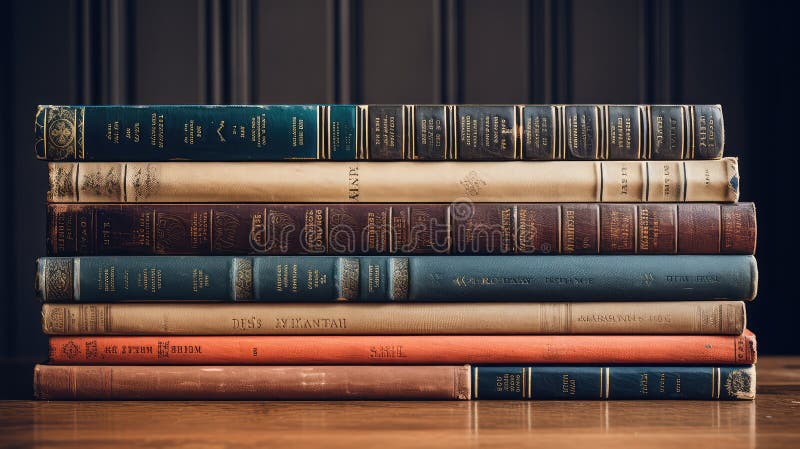 Stack thin book stock illustration. Illustration of reading - 340019409