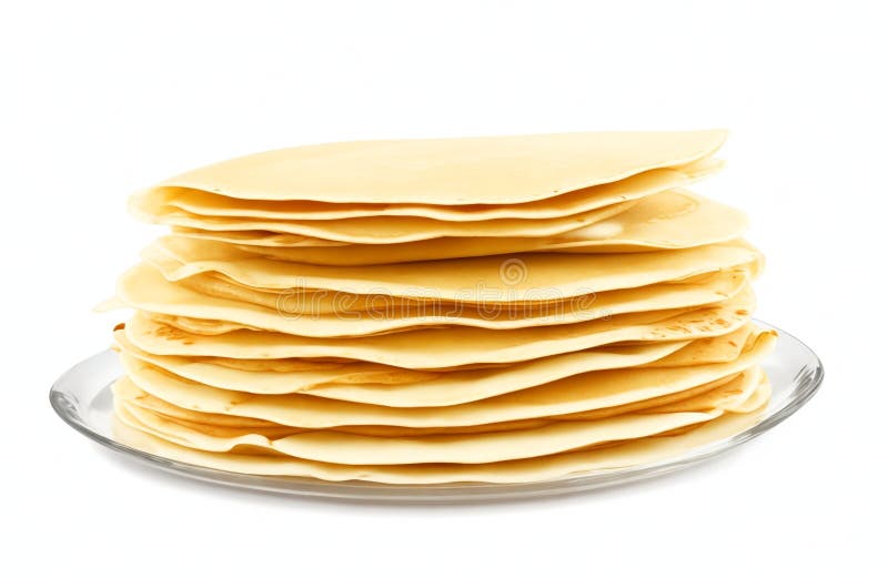 Stack of Thin Crepes Isolated on Transparent or White Background Stock ...