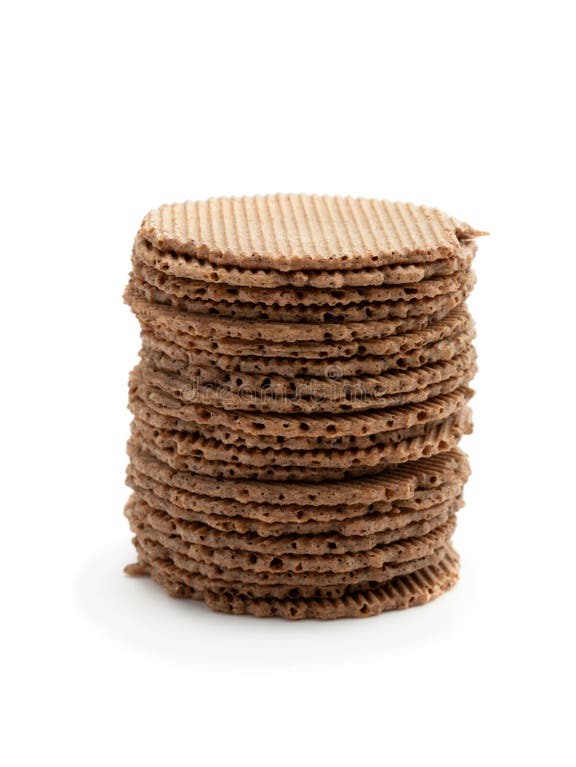 Stack of Thin Round Rye Crispbreads Isolated on White Stock Image ...