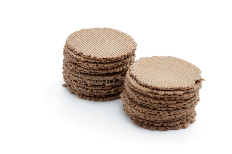 Stack of Thin Round Rye Crispbreads Isolated on White Stock Photo ...