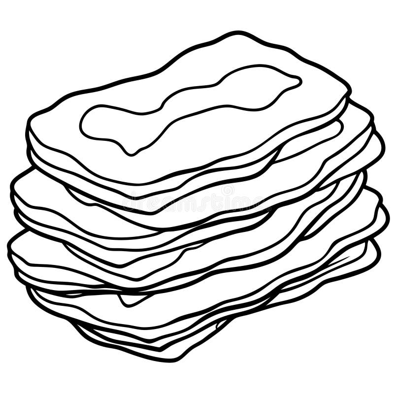 A Stack of Thin Slices of Meat Stock Vector - Illustration of bliss ...