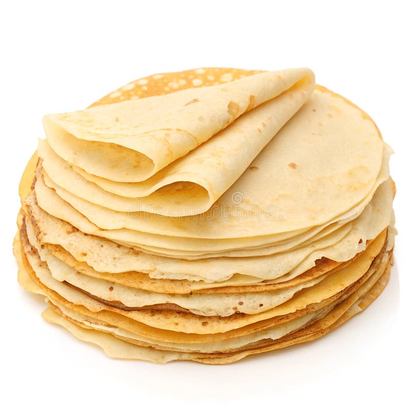 Crepes Stack Isolated on White Background Stock Illustration ...