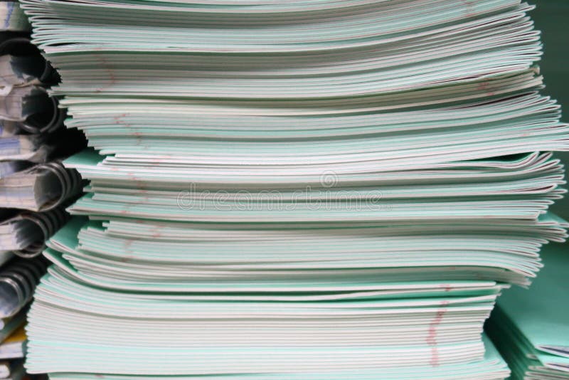 Stack of Thin Student Notebooks for Elementary School. Stock Photo ...