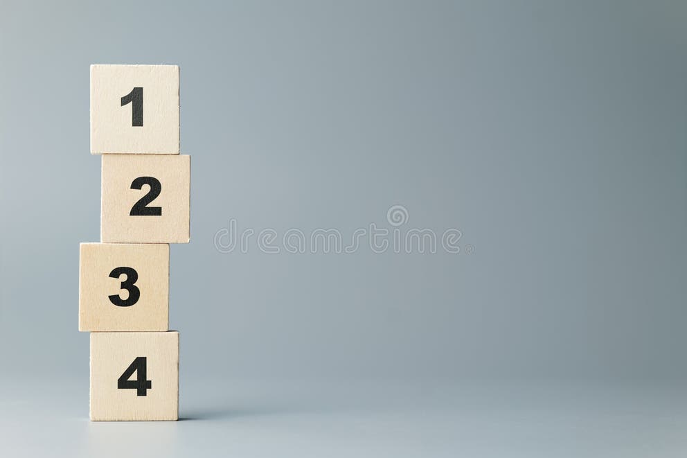 One, Two, Three, and Four Method, Instruction Lists Stock Photo - Image ...