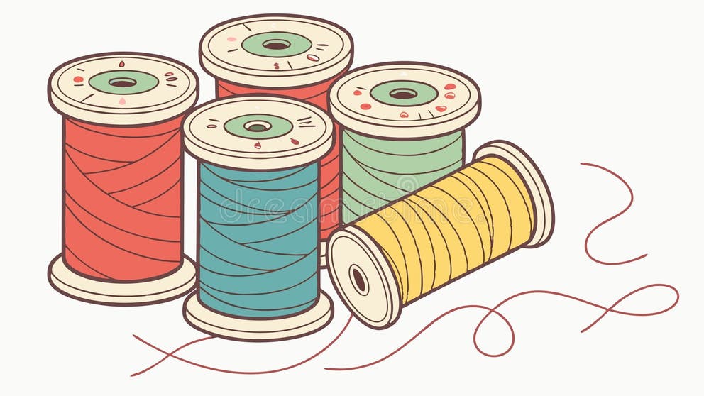 Stack of Thread Spools Sewing and Craft Supplies Icon, Vector Design Generative AI Stock Vector ...