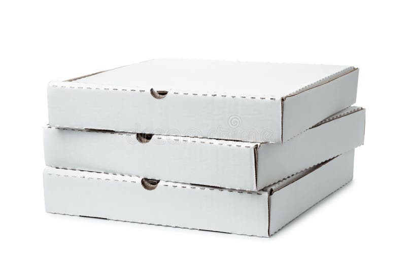 Stack of Three Blank Pizza Boxes Stock Photo - Image of extra, objects ...