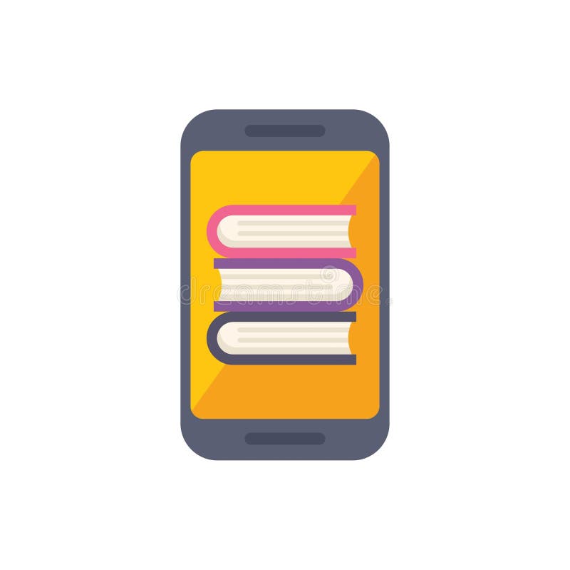 Mobile Phone Displaying Stack of Three Books for E Learning Concept ...