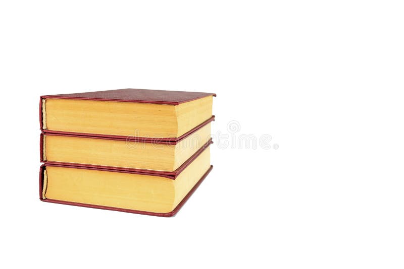 Stack of Three Books on a White Background. Stock Photo - Image of ...