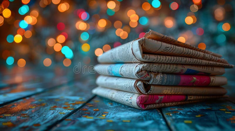 Stack of Three Books on Wooden Table Stock Photo - Image of novels ...