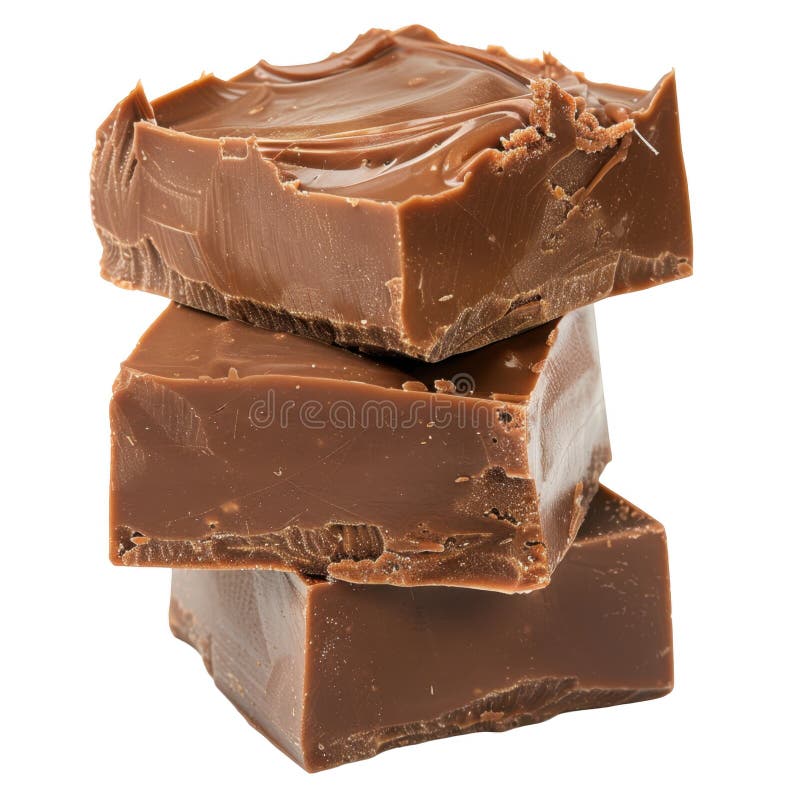 A Stack of Three Brown Chocolate Pieces Stock Image - Illustration of ...