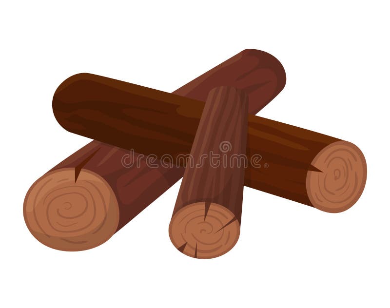 Stack of Three Brown Logs with Visible Tree Rings. Lumber Wooden ...
