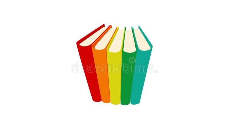 Three Books Standing Vertically Icon Animation Stock Video - Video of ...