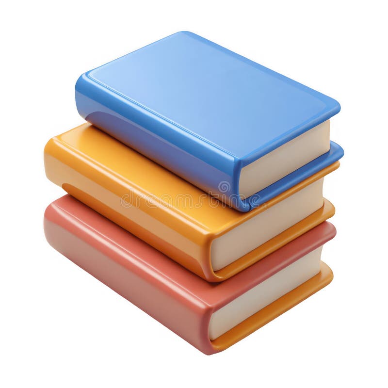 Stack of Three Colorful Books Education and Knowledge Illustration ...