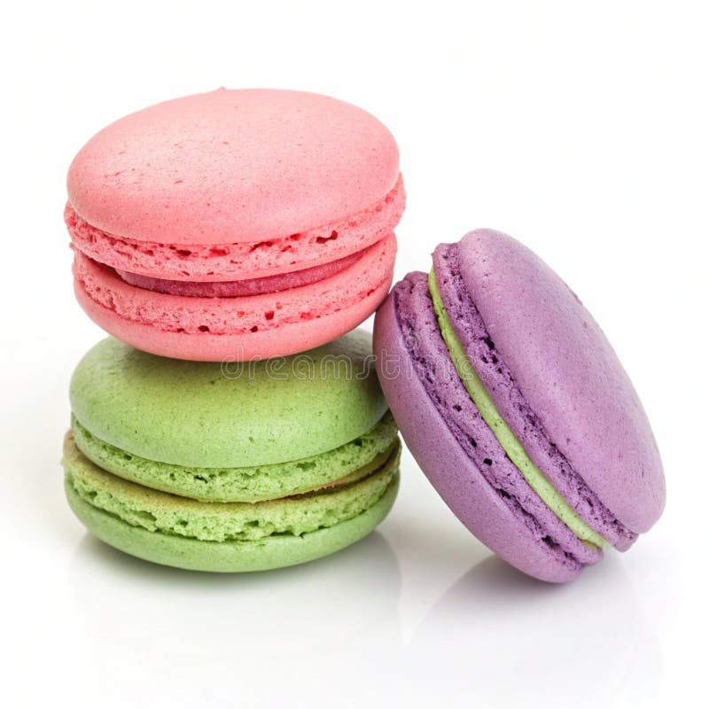 Stack of Three Colorful Macarons Stock Illustration - Illustration of ...
