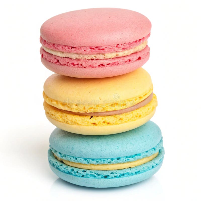 Stack of Three Colorful Macarons Stock Illustration - Illustration of ...