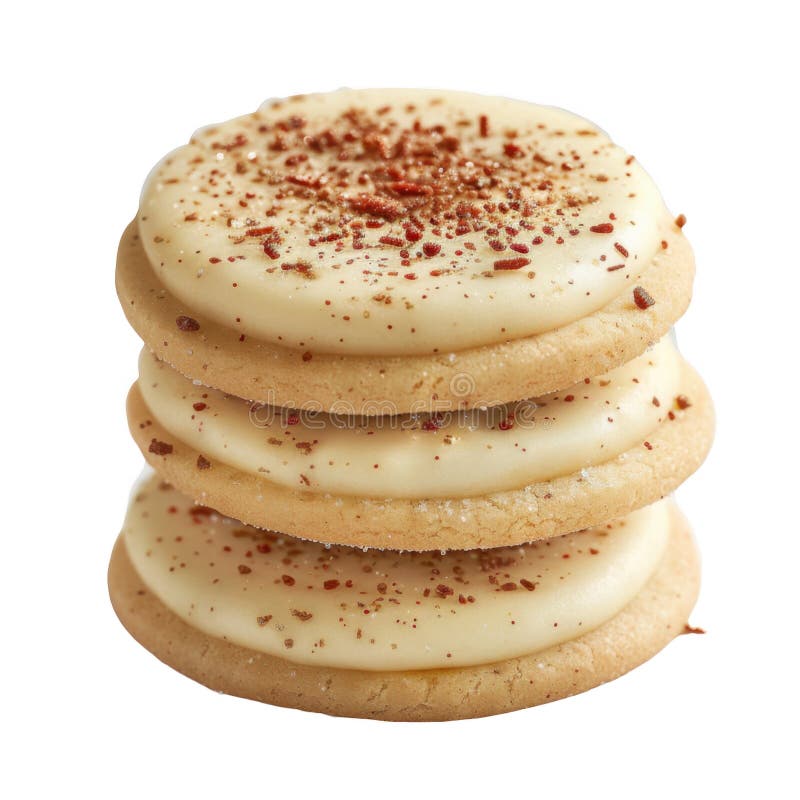 Stack of Three Frosted Sugar Cookies with Red Sprinkles Stock Image ...