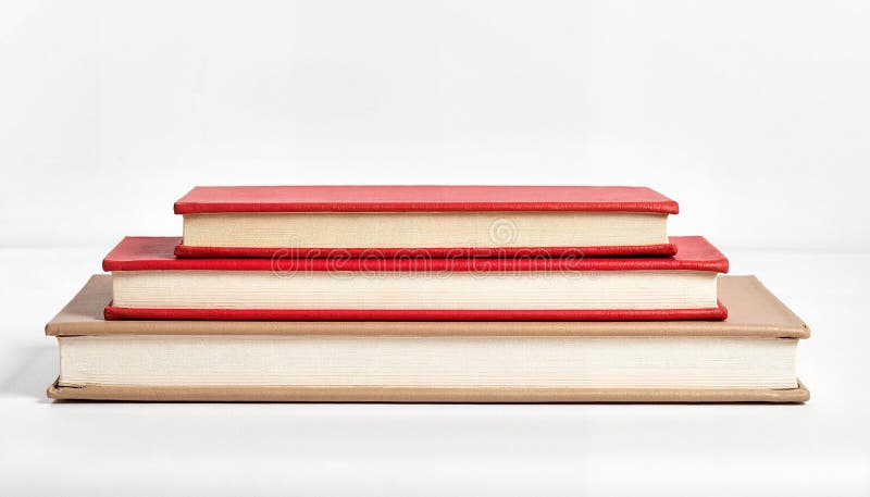 Stack of Three Hardcover Books on White Background, Knowledge ...