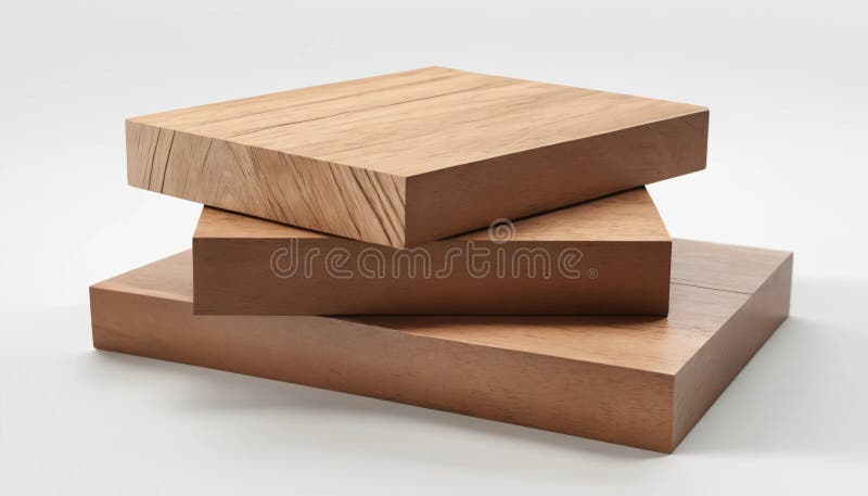 Stack of Three Light Brown Wooden Blocks. Perfect for Minimalist Design ...