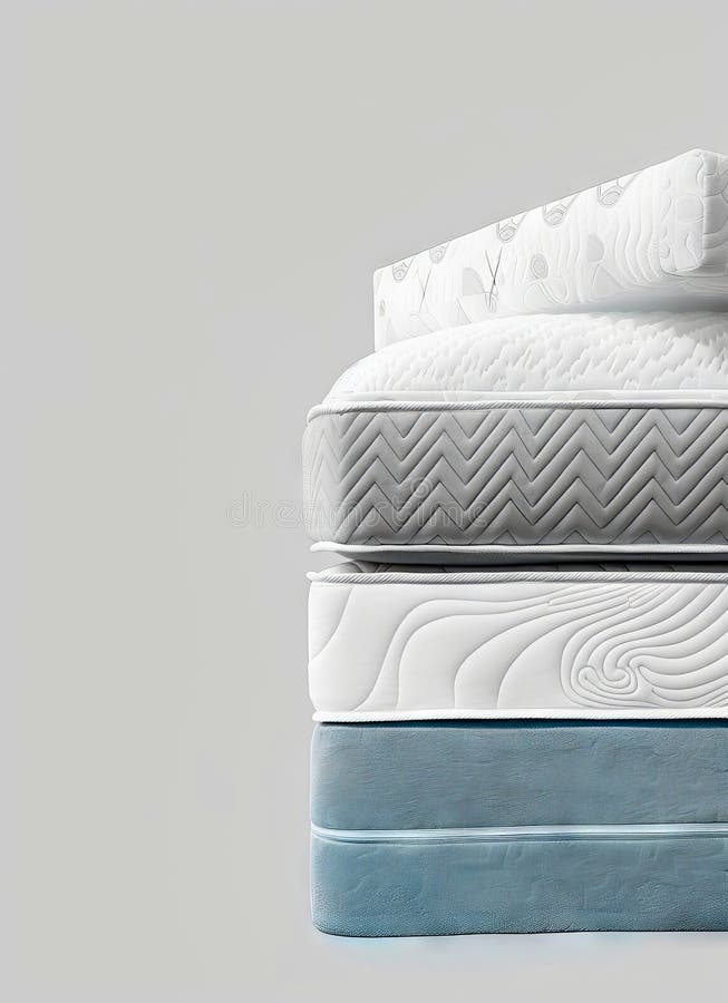 A Stack of Three Mattresses on Top of Each Other Stock Photo - Image of ...