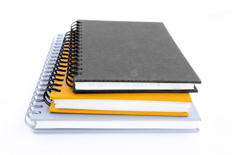 Stack Three Notebooks Copybooks White Background Stock Photos - Free ...