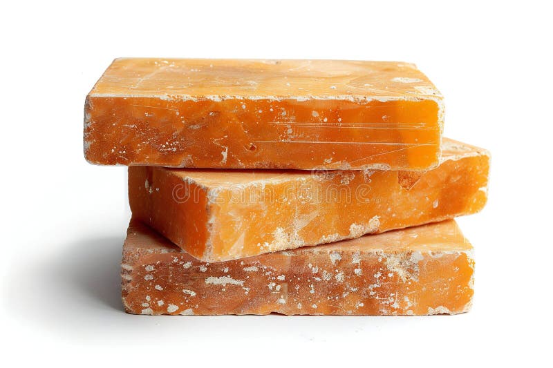 A Stack of Three Orange Bricks Isolated on White Background with ...