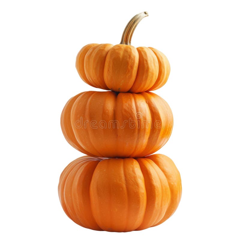 Stack of Three Orange Pumpkins Stock Illustration - Illustration of ...