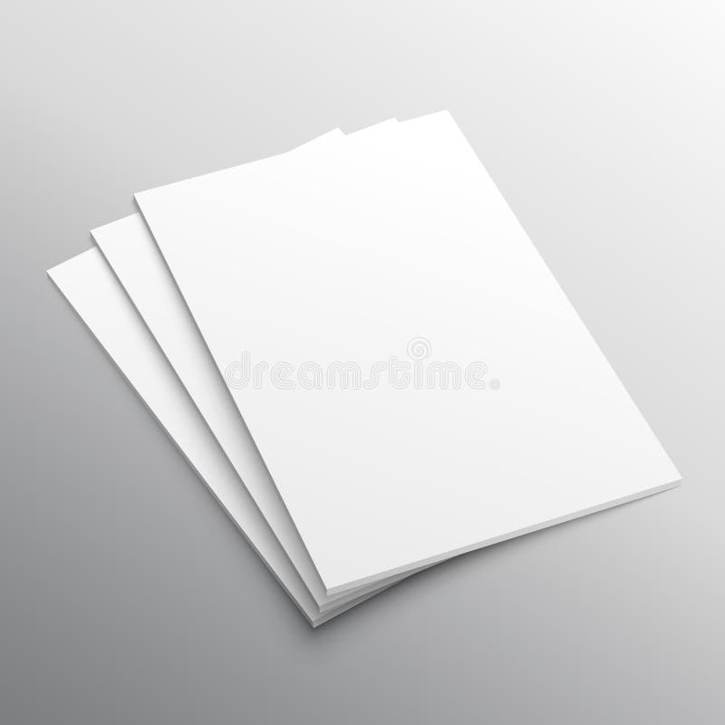 Stack of Three A4 Paper Mockup Display Stock Vector - Illustration of ...