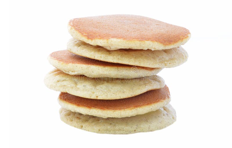 A Stack of Three Plain Pancakes on a White Background. Stock Image ...