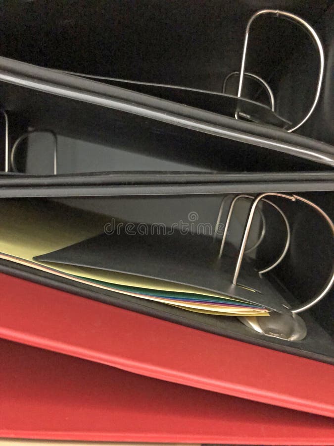 A Stack of Three Ring Binders. Stock Image - Image of indoors, wing ...