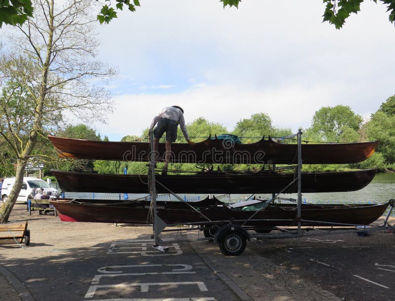Stack of Three Rowing Boats Editorial Photography - Image of regatta ...