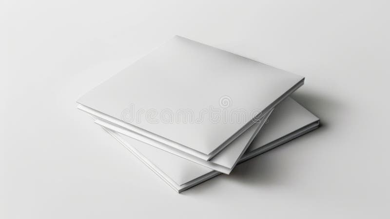 A Stack of Three White Books. Suitable for Educational or Literary ...