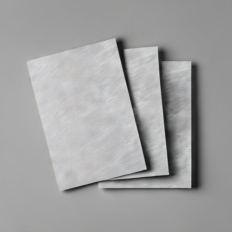 Stack Three White Paper Sheets Gray Background Stock Photos - Free ...