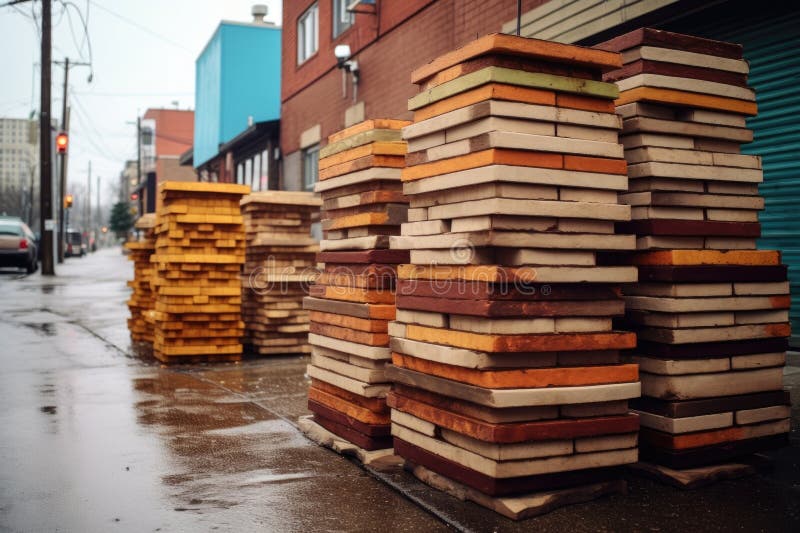 Stack of Tiles Ready for City Street Installation Stock Image - Image ...