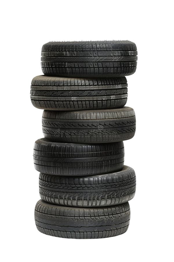 Stack of Tires Alone Against Transparent Backdrop Stock Illustration ...