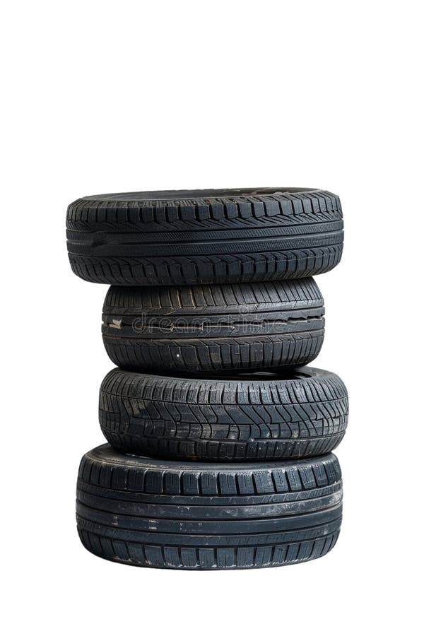 Stack of Tires Alone Against Transparent Backdrop Stock Illustration ...