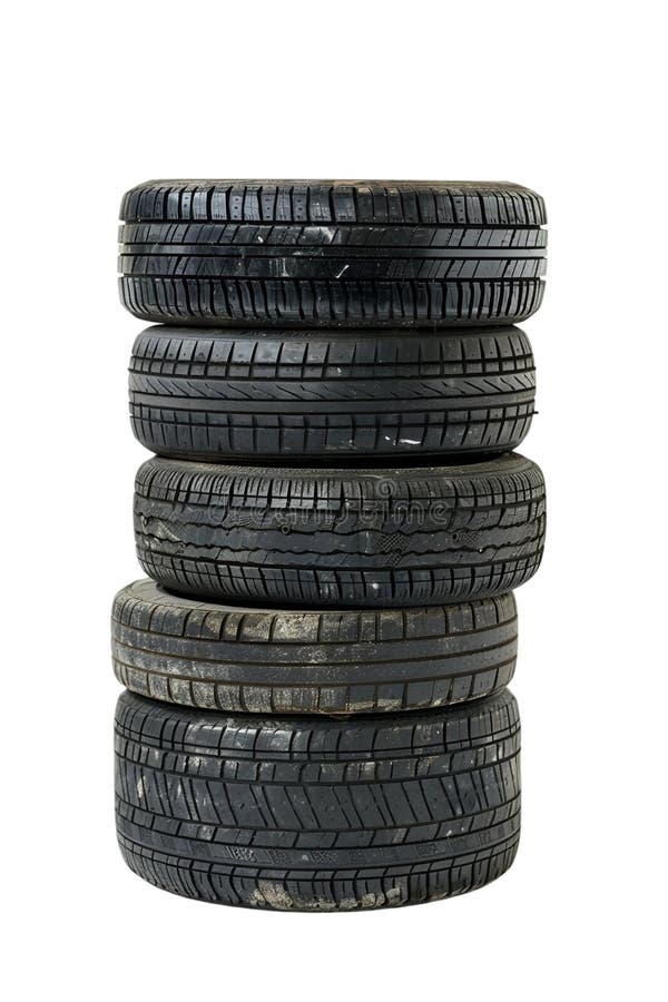 Stack of Tires Alone Against Transparent Backdrop Stock Illustration ...